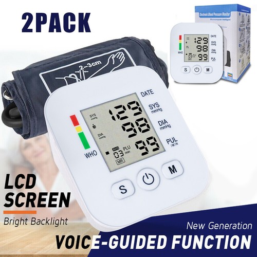 2xUpper Arm Blood Pressure Monitor Digital BP Cuff Machine Automatic ...