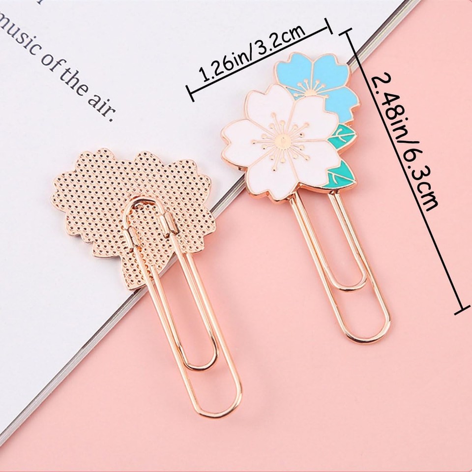 7 PCS Cherry Paper Clips Metal Paperclip Large Size Paper Clip Cute ...