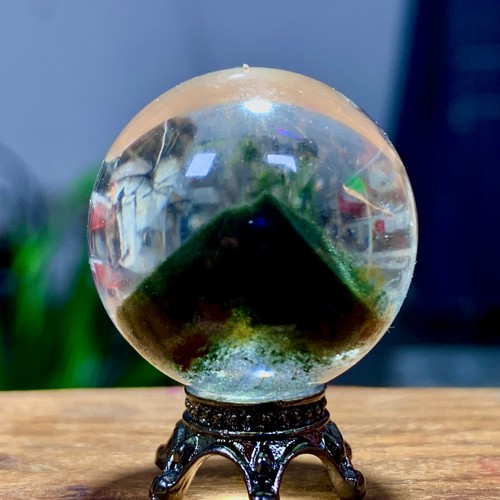 25G Natural Green Ghost Crystal Quartz Ball Crystal Sphere Mineral ...