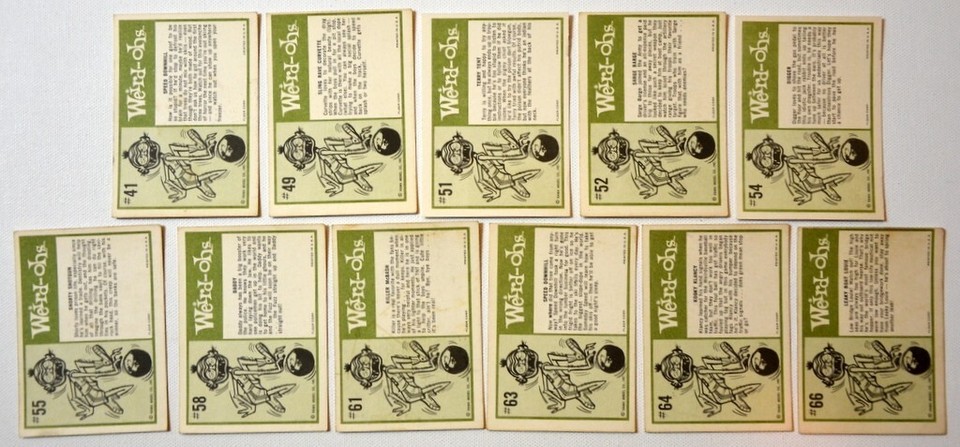 Partial Set: 33 WEIRD-OHS Cards (Incl #1 & 66), 1965 Fleer - Mid to ...