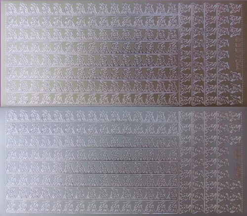 Christmas Sticker Sheet of Reindeer Borders Gold & Silver Embossed NEW ...