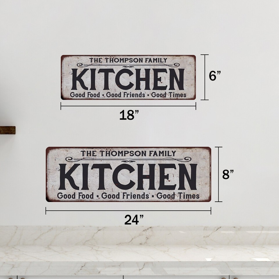 Personalized KITCHEN Sign Chic Metal Wall Decor Name Gift 106180039001 ...
