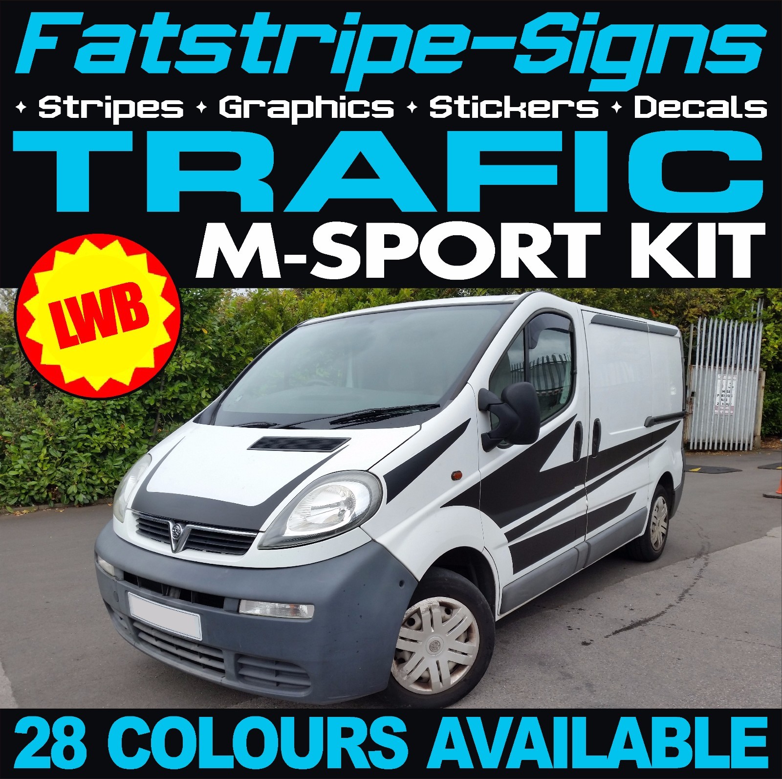 to fit RENAULT TRAFIC LWB GRAPHICS STICKERS DECALS STRIPES M SPORT ...
