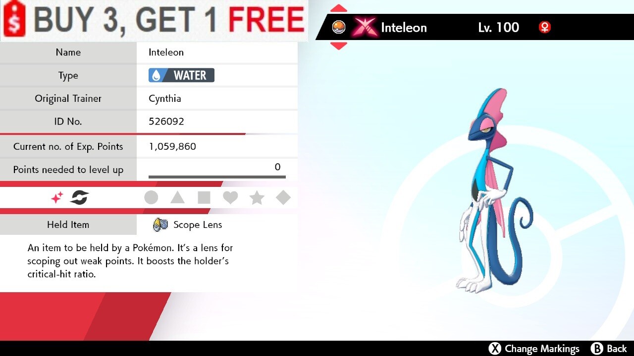 Gmax Shiny Inteleon (HA) Pokemon Sword and Shield 🚀Fast Delivery🚀 | eBay