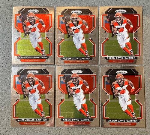 6x Lot 2021 Panini Prizm Football NFL #275 Akeem Davis-Gaither Base ...