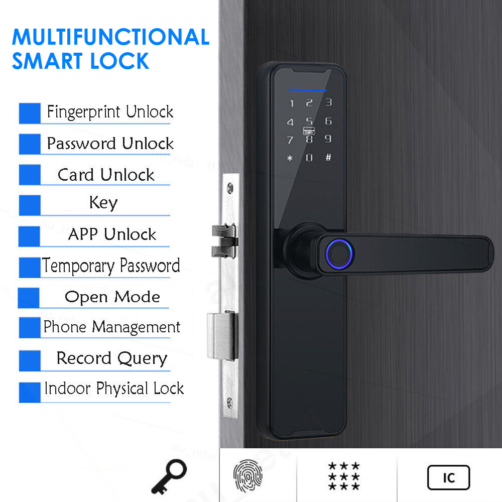 Digital Smart Door Lock Fingerprint+password+key+Card+App Home ...