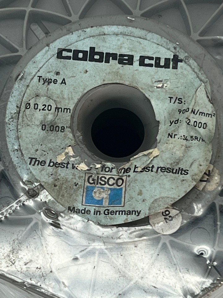 EDM WIRE .008 BRASS COATED T/S 900 32 YARDS, TYPE A, 17 LBS COBRA CUT ...