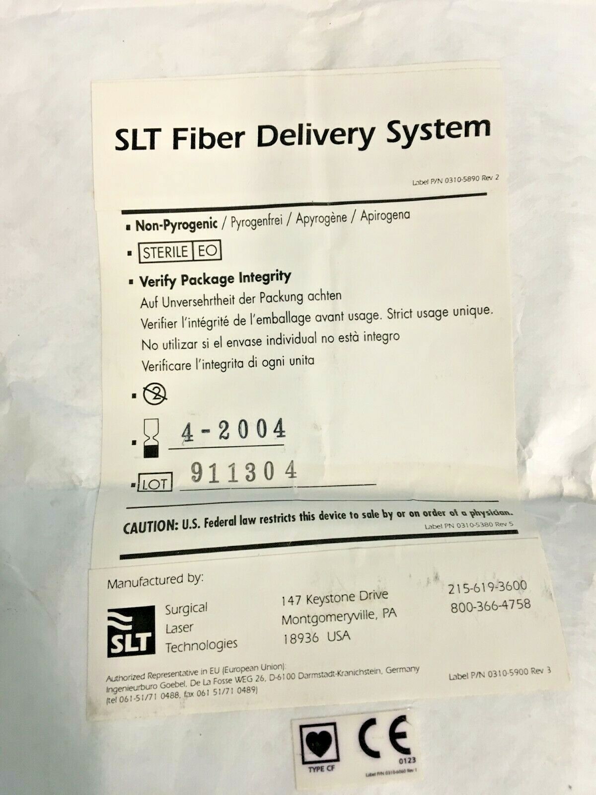 SLT Fiber Delivery System, 4-2004, 911304, SFE 0.6L | eBay