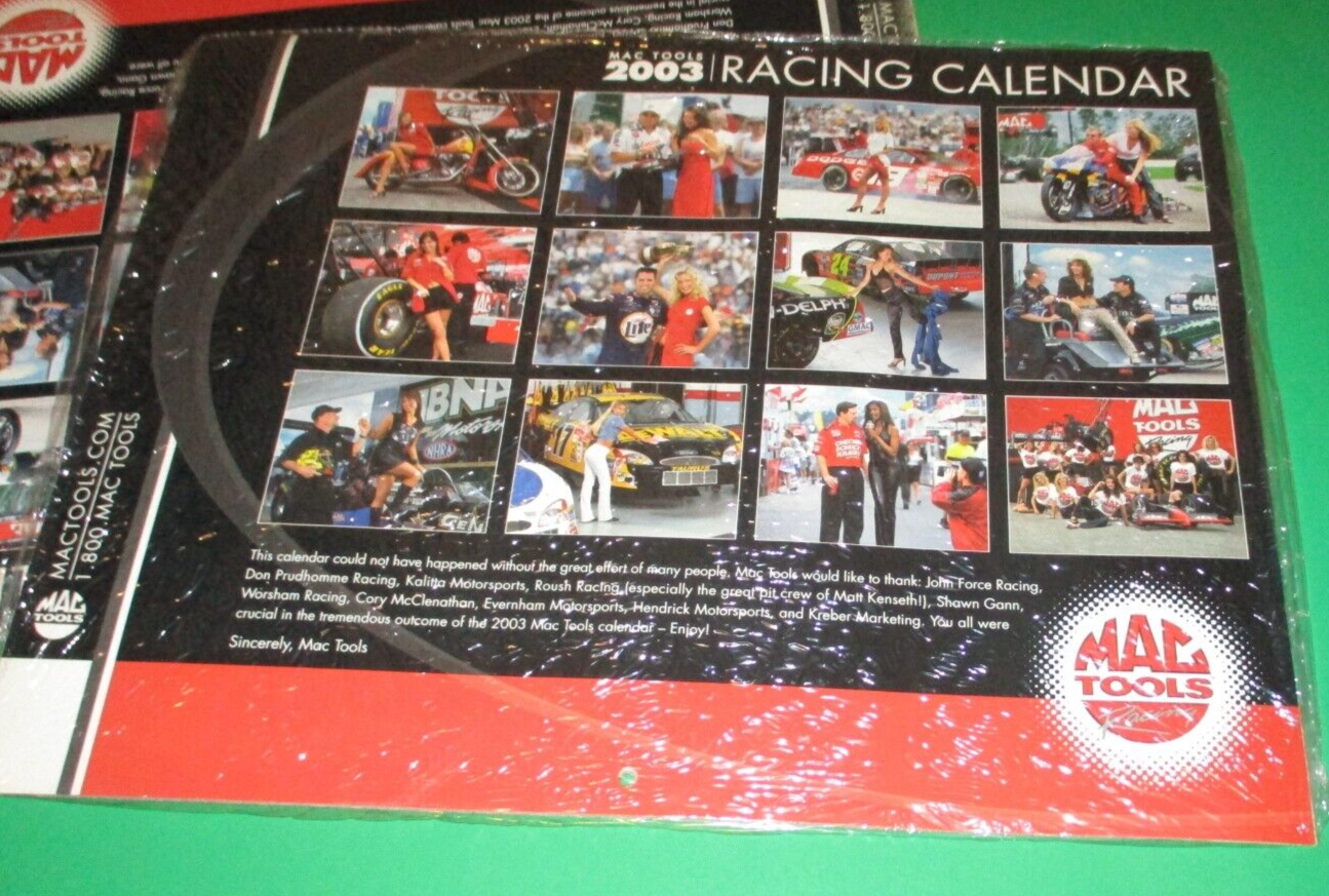 2003 Mac Tools Racing Calendar 14 x 11 Street Rods Cars Vintage Sealed ...