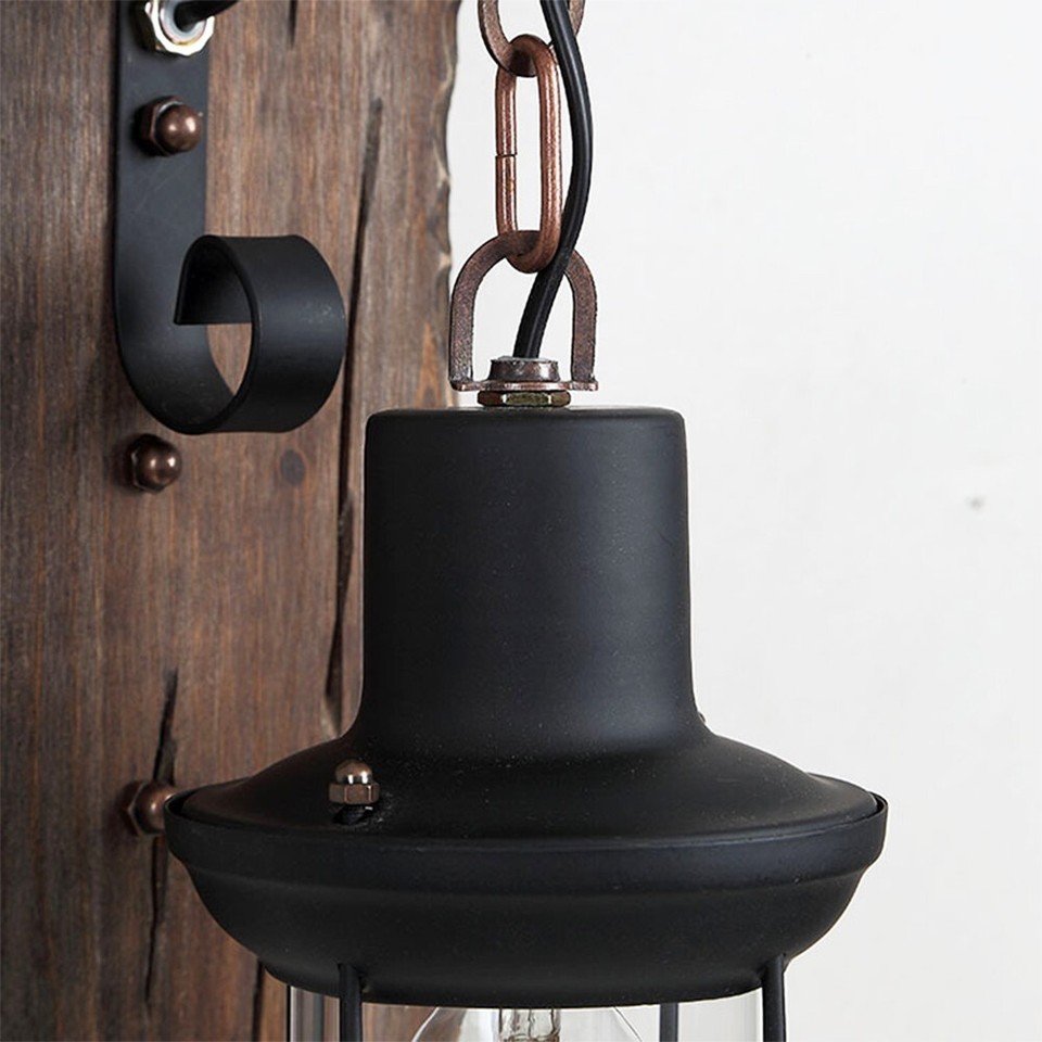 Vintage Wood Chandelier Pirate Ship Pendant Lamp Glass 6-Light Ceiling ...