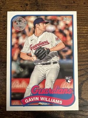 Gavin Williams RC 2024 Topps Series 1 1989 Cleveland Guardians #89B-8 3 ...