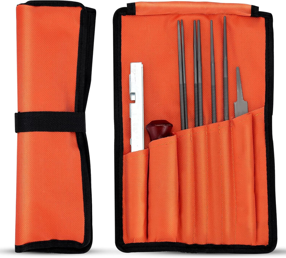 Chainsaw File, 12 Pack Chainsaw Files for Sharpening, 5/32", 3/16", 7/ ...