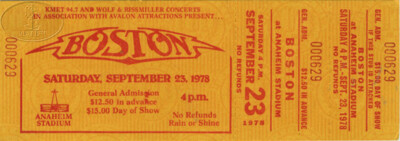 Boston/BLACK SABBATH/Van Halen 1978 Tour Unused Concert Ticket Tom ...