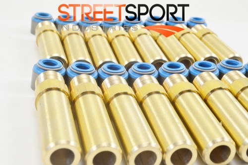 GM LS Engine Manganese Bronze Valve Guides + FKM Valve Seals - 16 ea ...
