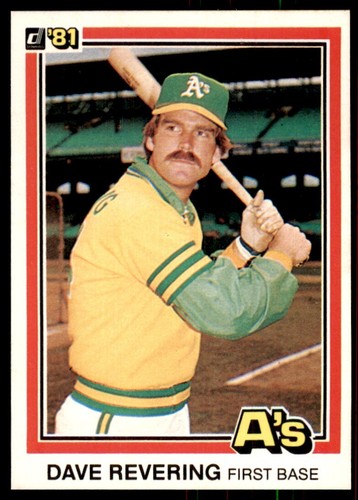 1981 Donruss Baseball Card Dave Revering Oakland Athletics #117 | eBay