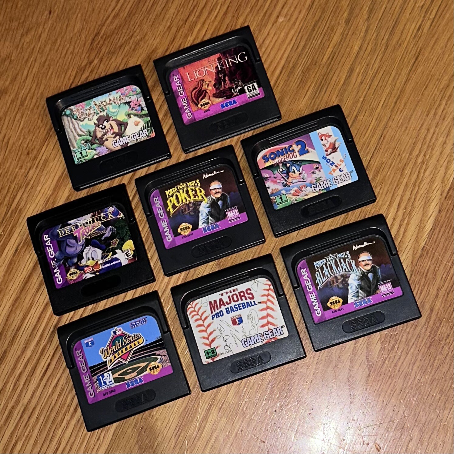 Game Gear Lot of 8 Sonic Hedgehog 2 Dee Duck Trouble Poker Blackjack ...
