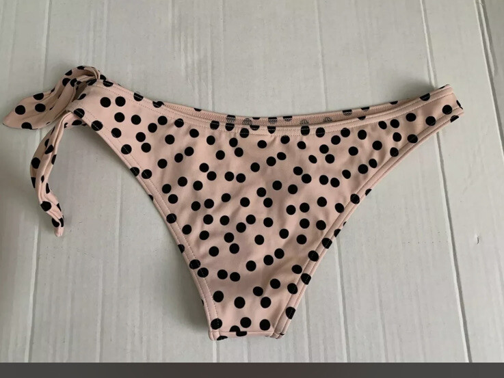 Topshop Swim Bottom Woman’s Sz 4 Polka Dot Pink & Black Bikini Cheeky ...