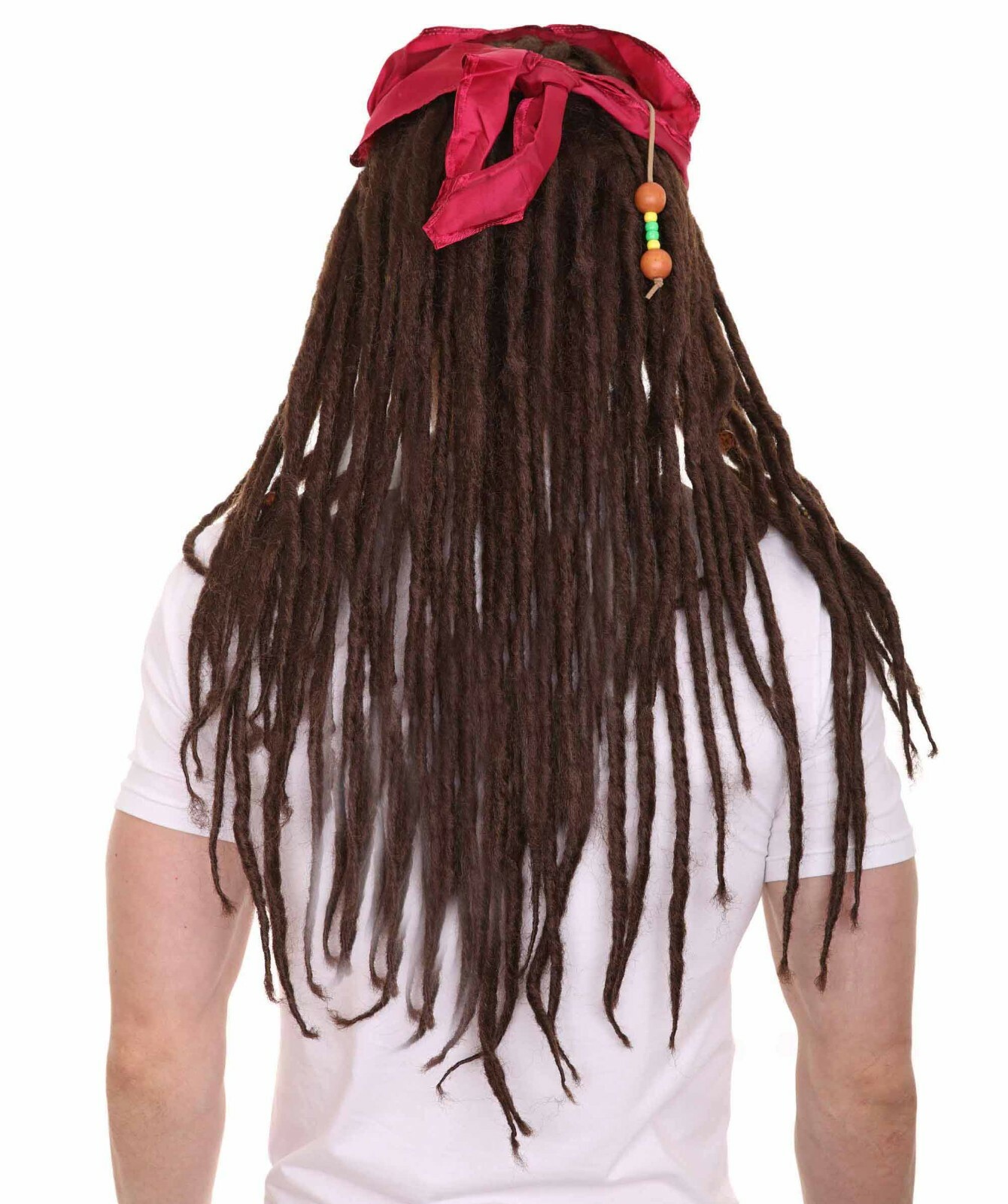 Captain Jack Sparrow Pirate Wig, Dreadlock & Red Bandana Adult ...