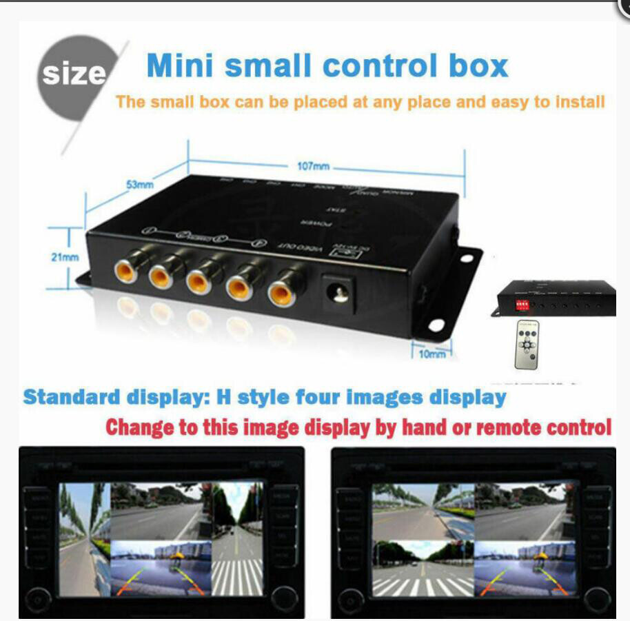 Car 4 Way 4 View Video Switch Parking Camera Monitoring Split-Screen ...