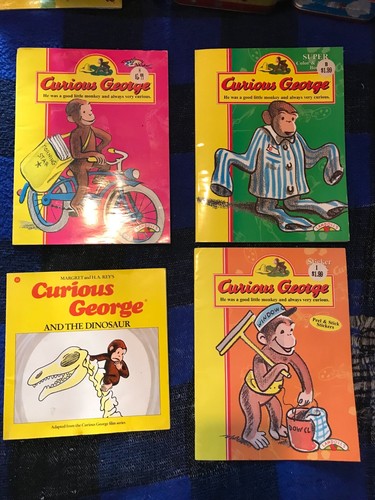 Lot of 4- Vintage Curious George Children's Activity Books and a ...