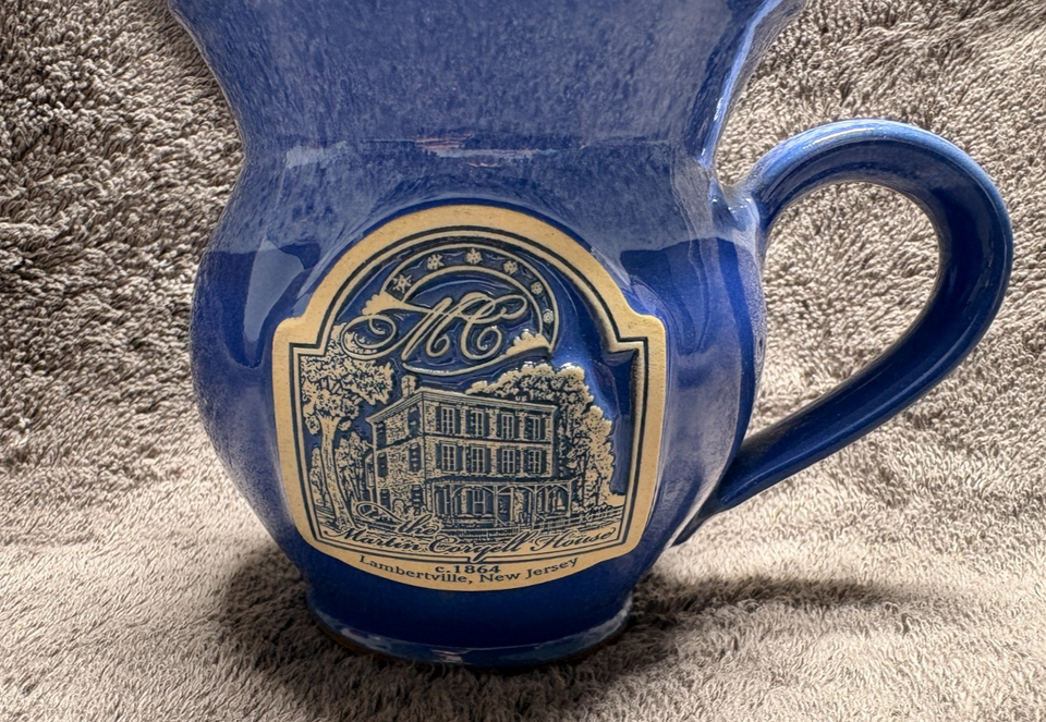 Deneen Pottery ~ Martin Coryell House Lambertville NJ ~ Blue Coffee Mug ...