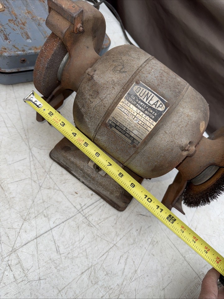 Vintage Dunlap 1/4 hp Bench Grinder 3450 rpms Working Great | eBay