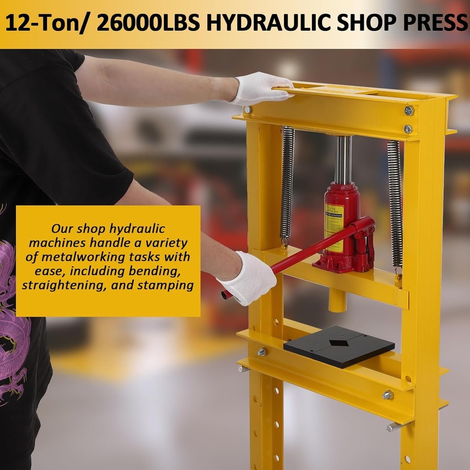 6 Ton Hydraulic Shop Press H-Frame Floor Mounted Bench Press ...