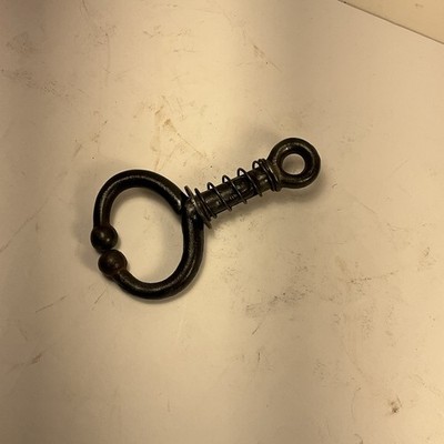 Vintage Cast Iron Bull/Cow Spring Loaded Nose Ring Lead – Farm Tool | eBay