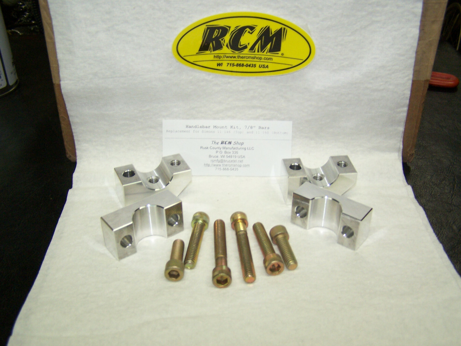 New 7/8" Bar Mounts and Fasteners for Simons Forks 11-146 AHRMA VMX ...