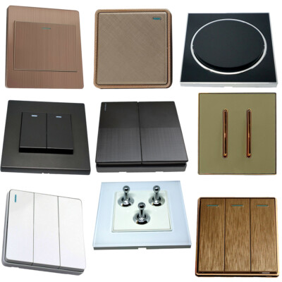 1/2/3 Gang Wall Light Switch Screw less Artistic Modern Designer Light ...