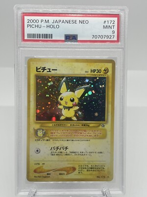 1999 Pokemon Japanese Neo Holo Pichu #172 PSA 9 MINT | eBay