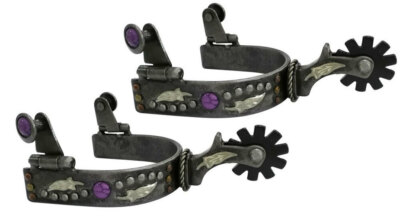 Fort Worth Feather Stone Western Cowboy Spurs 3/4" Band 1 1/2" Shank | eBay