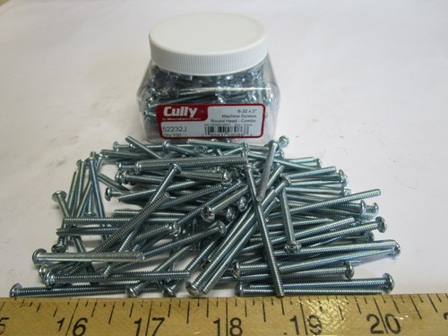 Box of 100 CULLY 6-32 X 2" MACHINE SCREWS Round Head Slot/Phillips ...