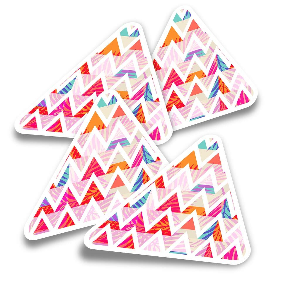 4x Triangle Stickers - Abstract Tropical Triangle Pattern #15780 | eBay