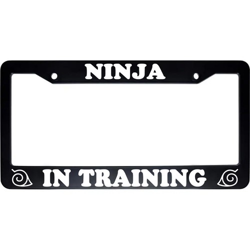Ninja In Training Naruto Black Auto License Plate Tag Frame Holder ...