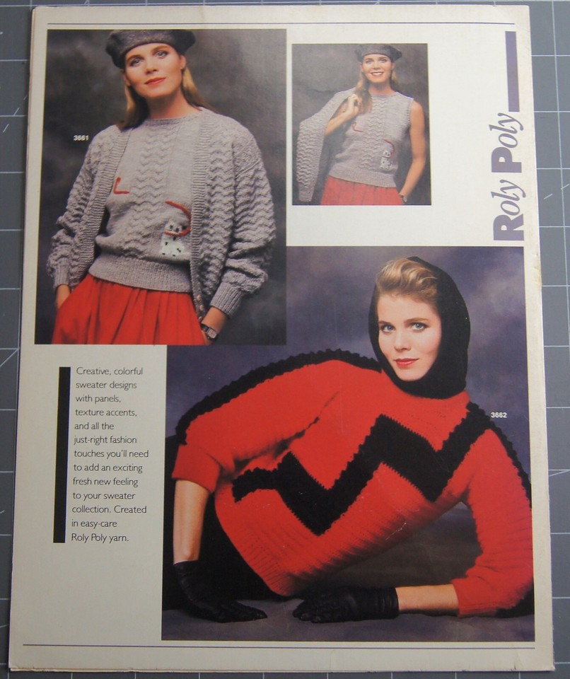 Roly Poly Graphic Excitement Knitting Booklet by Unger Vintage 1986 Vol ...