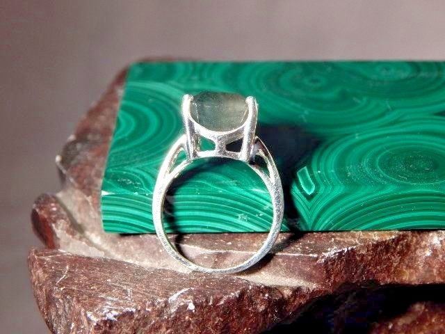 Ladies 12.82 Ct. Emerald Cut Vesuvianite Idocrase Ring Sterling Silver ...