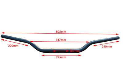 Motorbike Handlebars Fat Bars Streetfighter 28mm Centre Tapered to 22mm ...