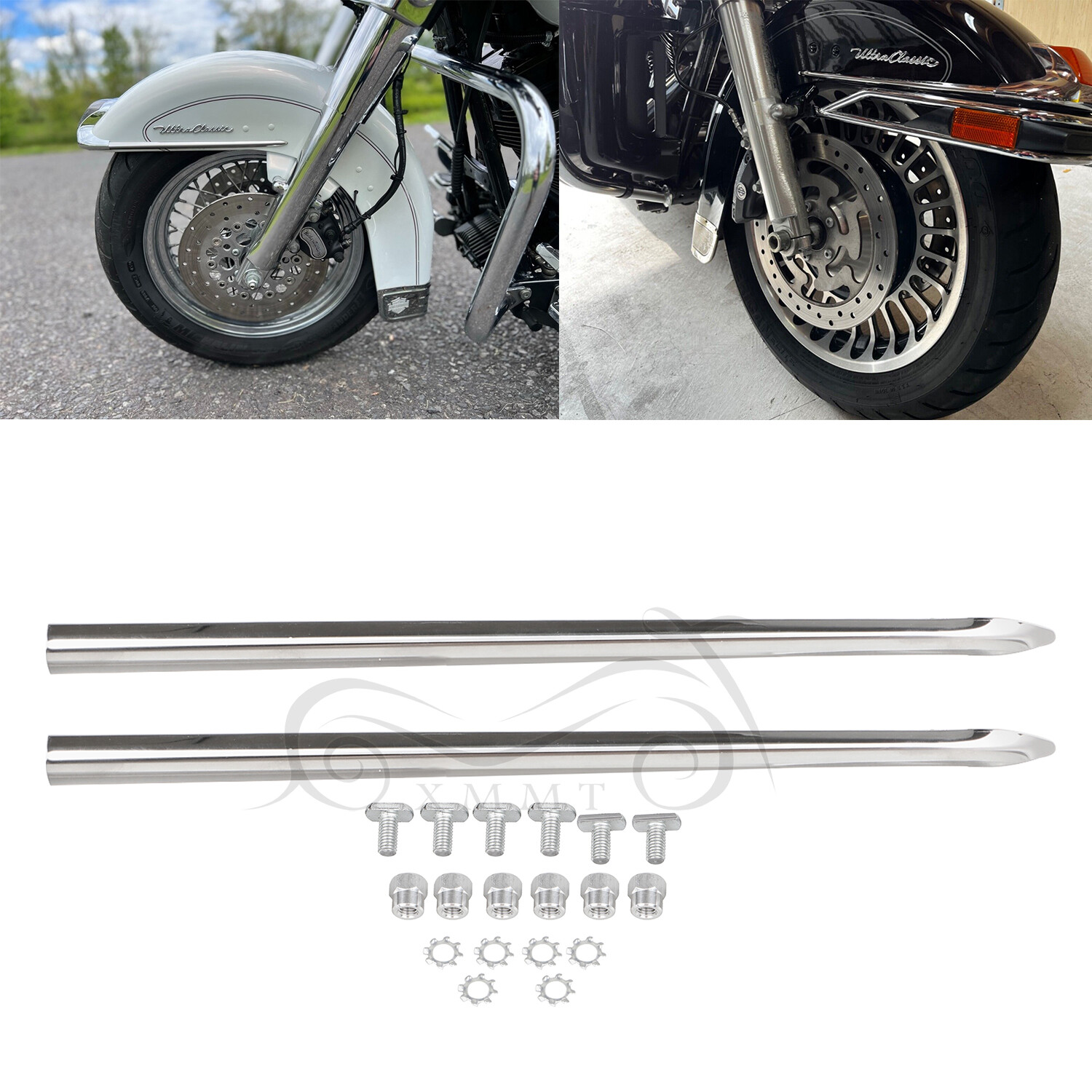 Front Fender Spear Trim Silver For Harley Tri Electra Glide Ultra ...