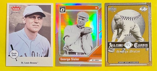 GEORGE SISLER St. Louis Browns 3-Card Lot, HALL OF FAME, '22 AL MVP ...