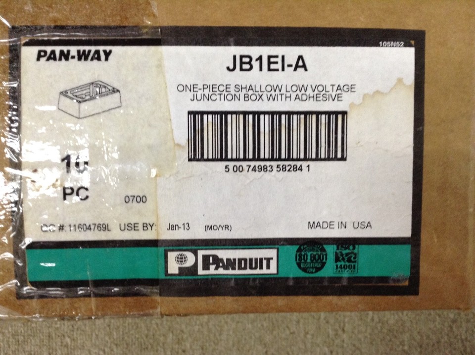 JB1EI-A 8X PANDUIT ONE-PIECE SHALLOW LOW VOLTAGE JUNCTION BOX W ...