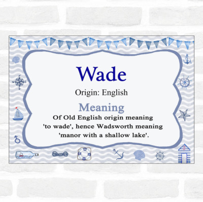 Wade Name Meaning Nautical Certificate | eBay UK