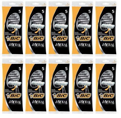 BIC Metal Disposable Mens Shaving Razors, 5 Count (Pack of 10) | eBay
