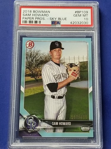 Sam Howard - 2018 Bowman Paper Prospects Sky Blue PSA 10 #127/499 | eBay