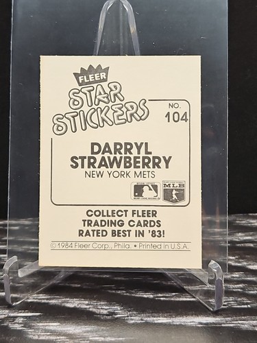 1984 Fleer Star Stickers #104 Darryl Strawberry Rookie RC | eBay