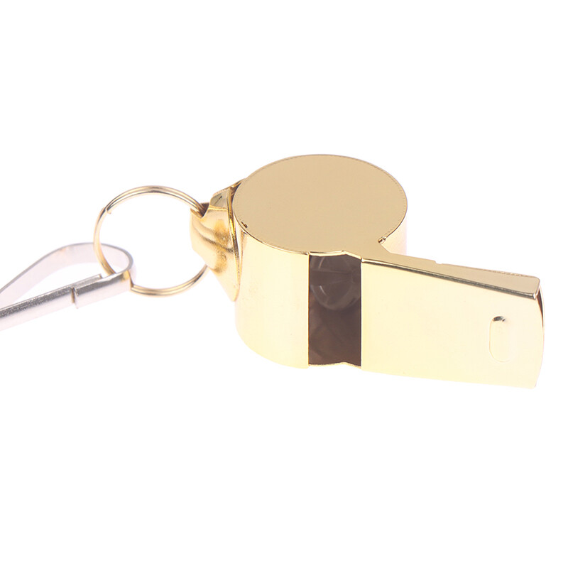 Gold Stainless Steel Rope Whistle Hanging Neck Outdoor Lifesaving ...