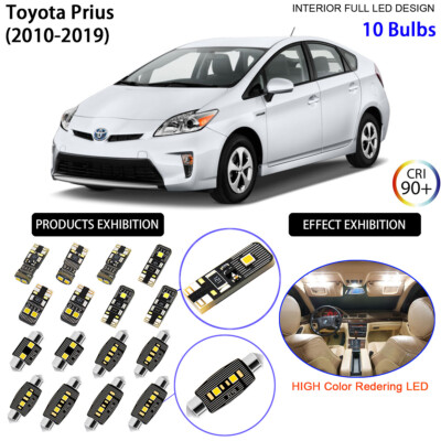 10 Bulbs LED Interior Light License Plate light for Toyota Prius 2016 ...