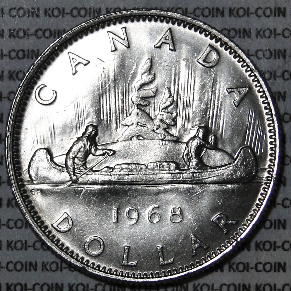 *ERROR*Strike Through Metal Wire* Canada 1968 large dollar $1 Voyageur nickel | eBay