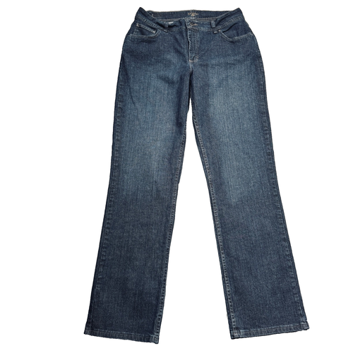 Riders High Rise Straight Jeans 14/16 L (33x34) Dark Blue Denim Womens ...