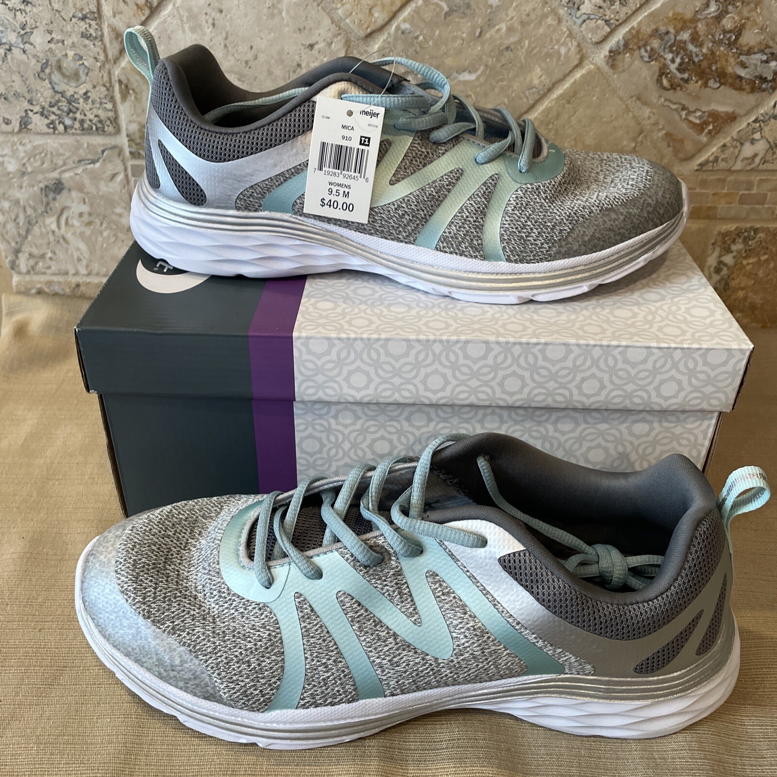 MICA Sport Women’s Size 9.5 M Grey/Mint Athletic Sneakers Shoes Meijer ...